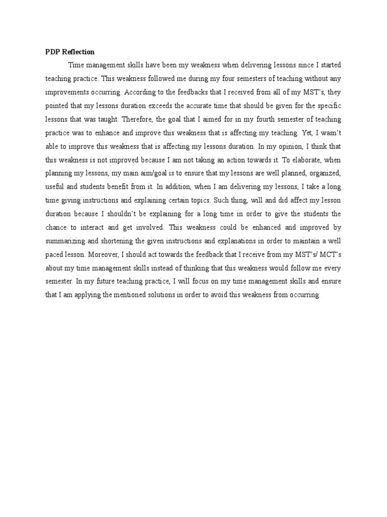PDP Reflection | PDF | Career & Growth | Self-Improvement