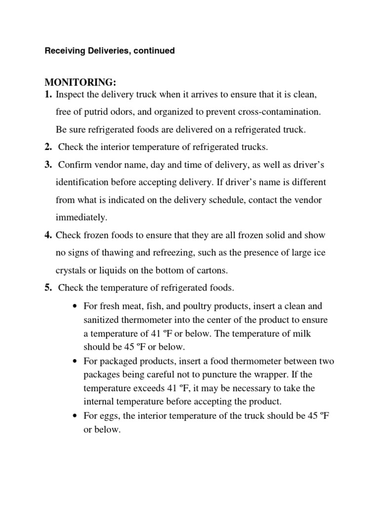 Receiving Deliveries | PDF