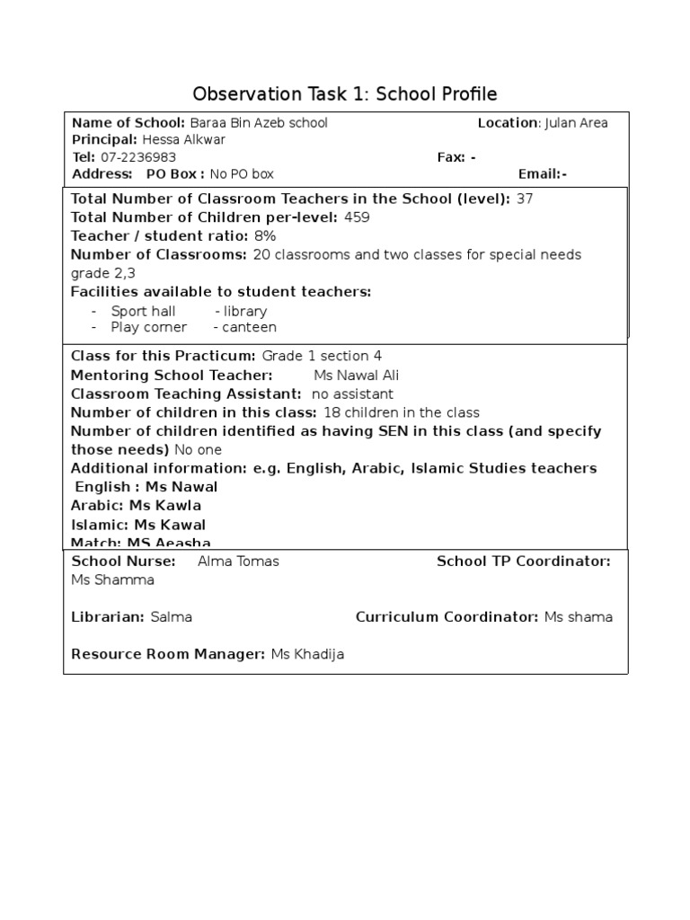 Observation Task 1 | PDF