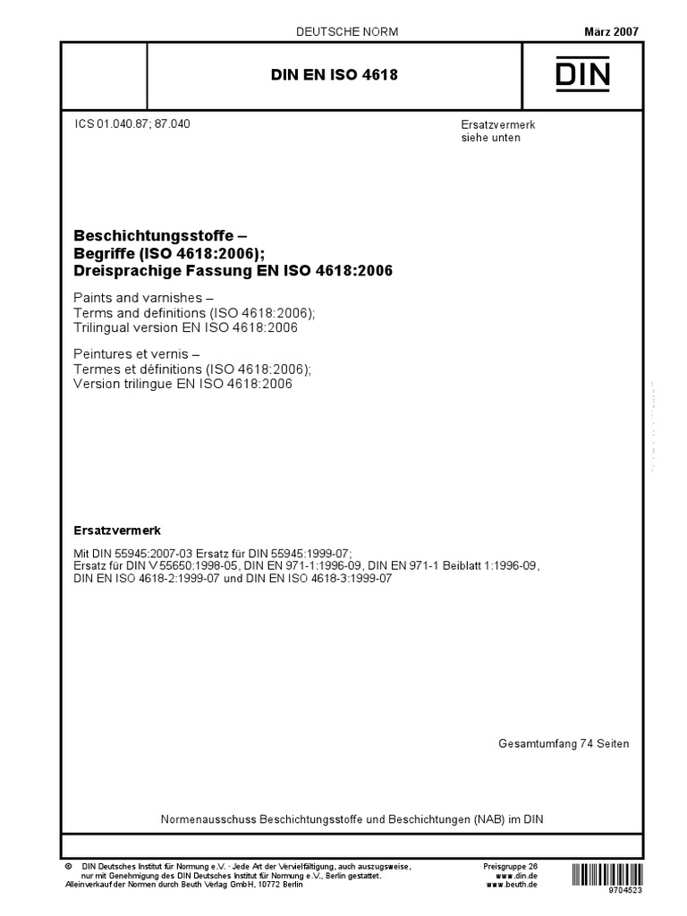 Din en Iso 4618 2007 | PDF