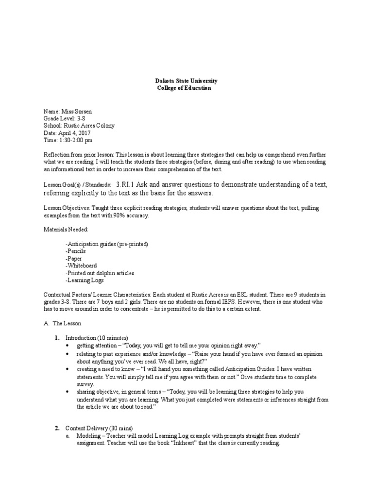 3.RI.1 Ask and Answer Questions To Demonstrate Understanding of A Text ...