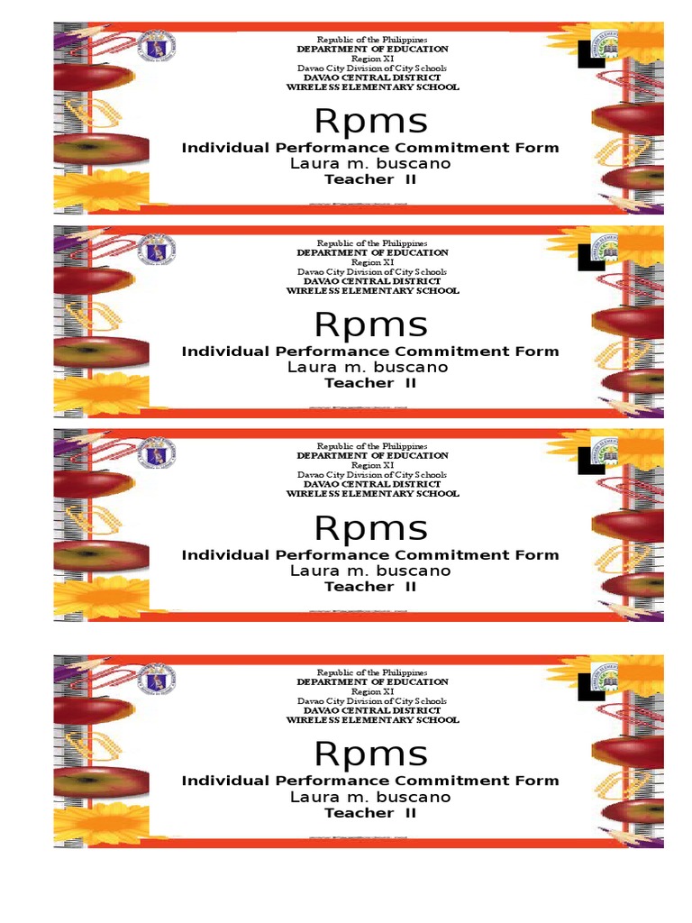 Coverpage Front Rpms Ipcrf | PDF