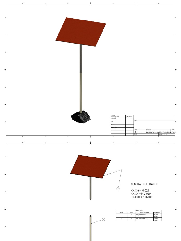 Technical Drawings with Dimensions | PDF | Plastic | Building Materials