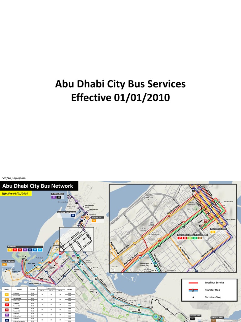 Abu Dhabi City Bus Route Map 20100112.pdf | United Arab Emirates ...