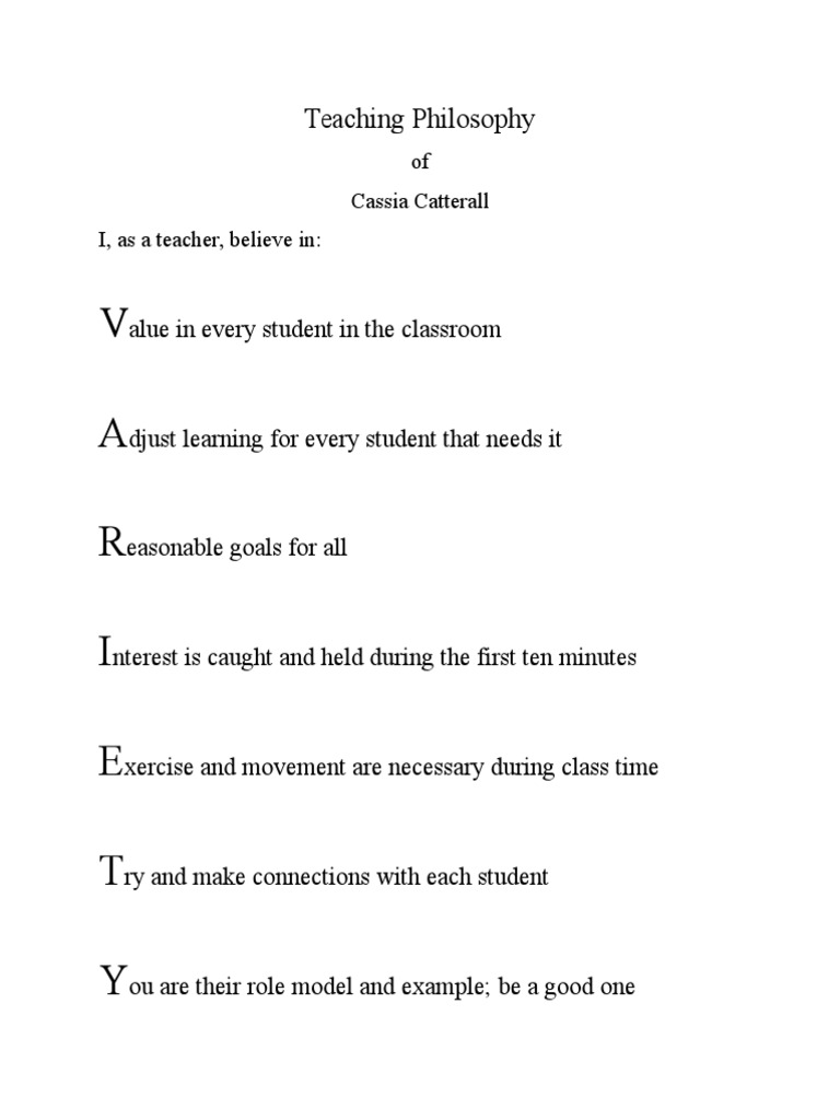 Teaching Philosophy | PDF | Behavior Modification | Learning