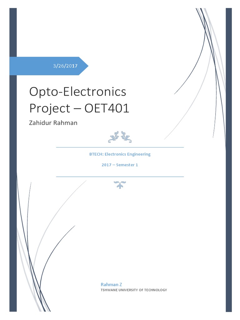 Opto Electronics Project - Fiber Optics Transmission | PDF | Optical ...
