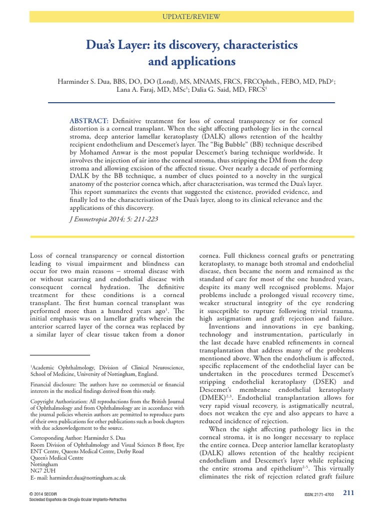 Dua's Layer PDF | PDF | Cornea | Ophthalmology