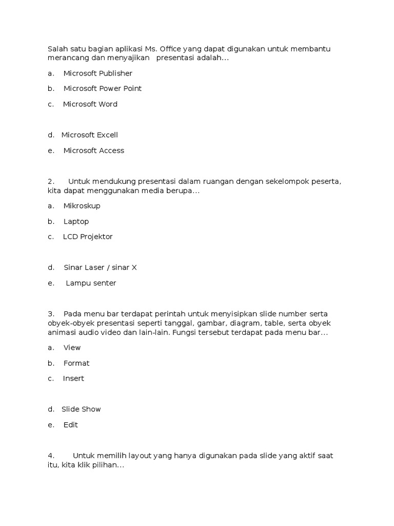 Soal Powerpoint | PDF