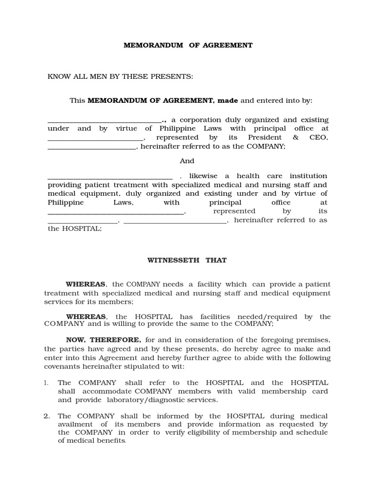 Moa Hmo Sample | PDF | Hospital | Patient