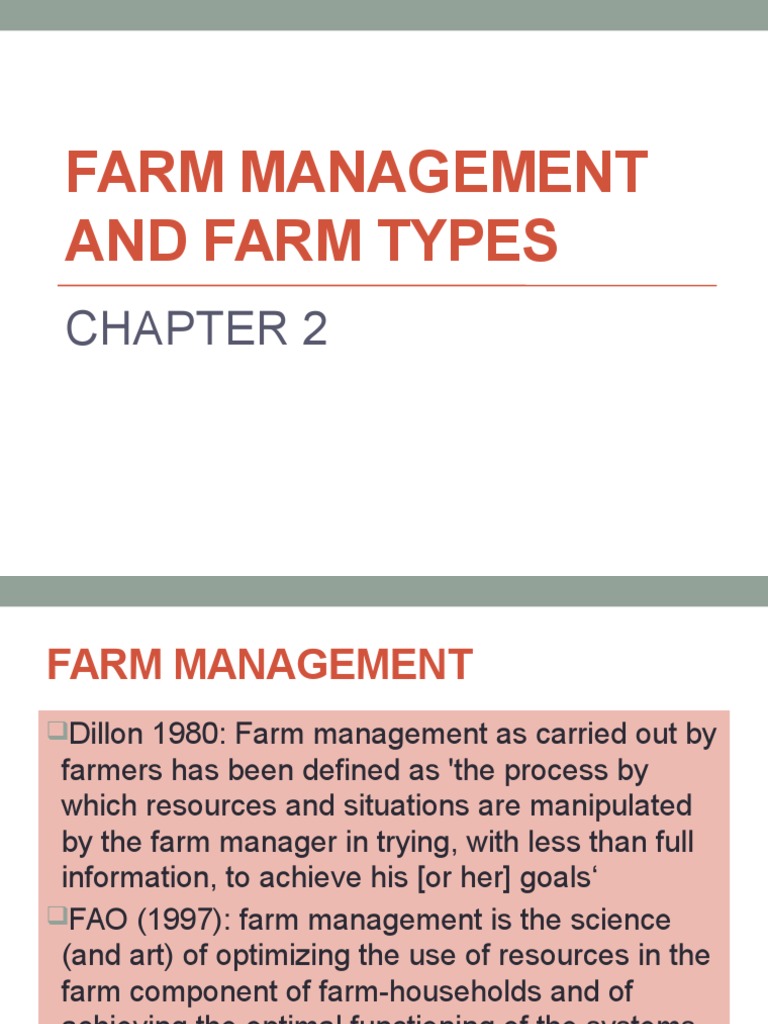 Chapter 2. Farm Types and Structure | PDF | Farms | Mathematical ...