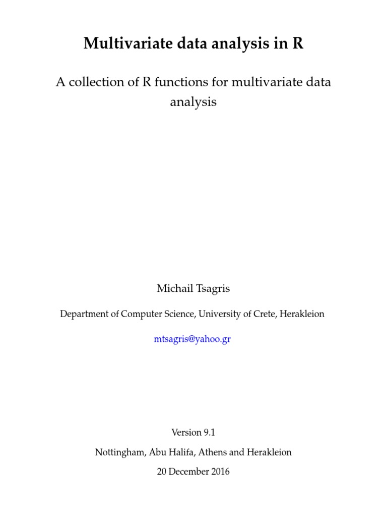 Multivariate Analysis in R Guide | PDF | Principal Component Analysis ...