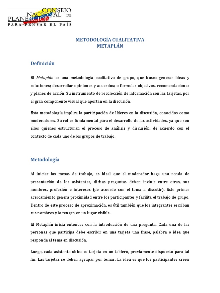 Qué Es Metaplan - V2 PDF | PDF