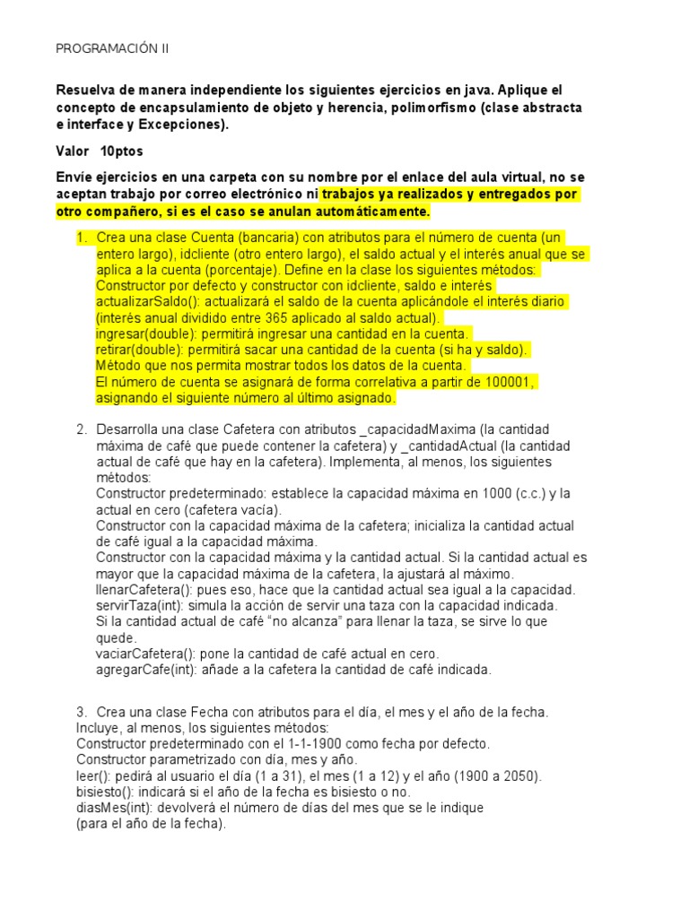 Guia Java para Practivar | Descargar gratis PDF | Java (lenguaje de ...