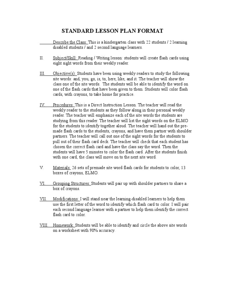 Edu 220 Direct Lesson Plan | PDF