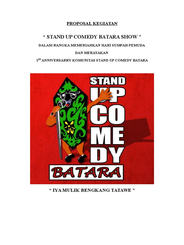 Proposal Stand Up Comedy Batara Show | PDF