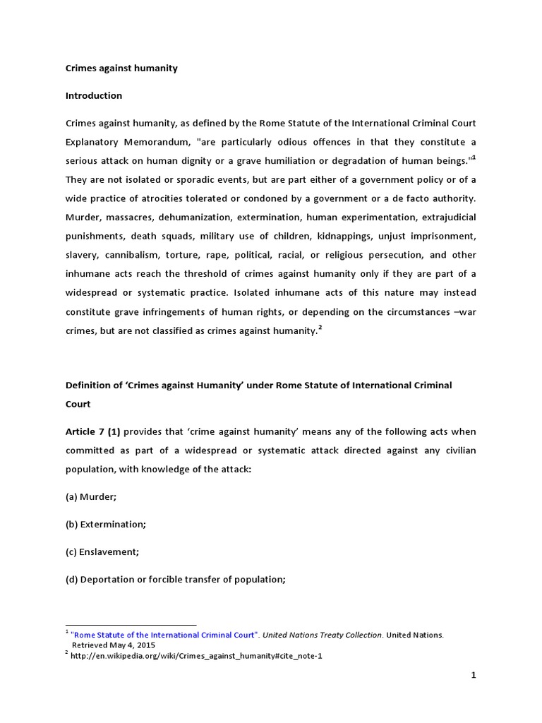 Crime Against Humanity | PDF | Crimes Against Humanity | Crime & Violence