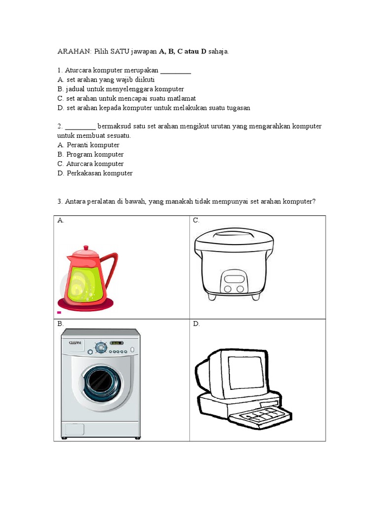 Kertas Ujian Tmk Tahun 6 Untuk Peperiksaan Pertengahan Tahun Pdf
