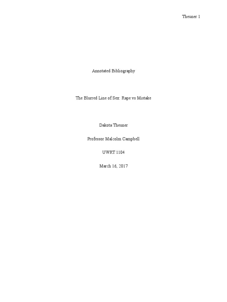 Annotated Bibliography | PDF | Sexual Assault | Violence Annotated Bibliography | PDF | Sexual Assault | Violence