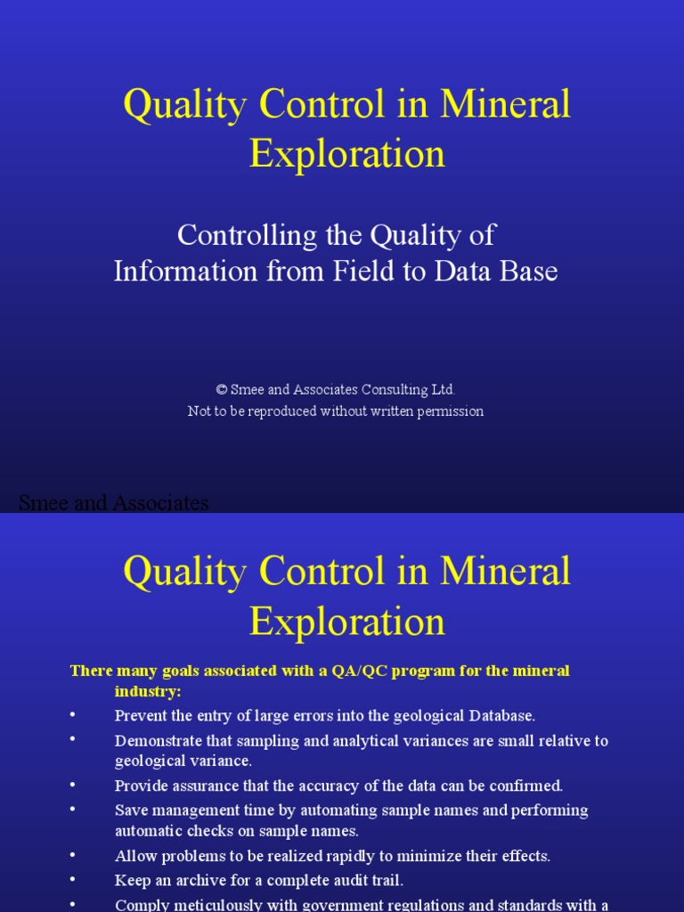 Quality Control in Mineral Exploration | PDF | Accuracy And Precision ...