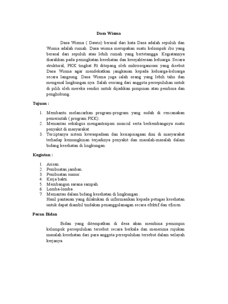 Dasa Wisma | PDF