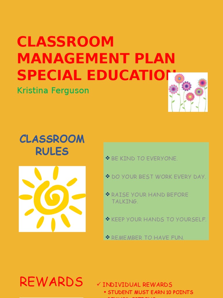 Special Education Classroom Management Plan | PDF | Learning