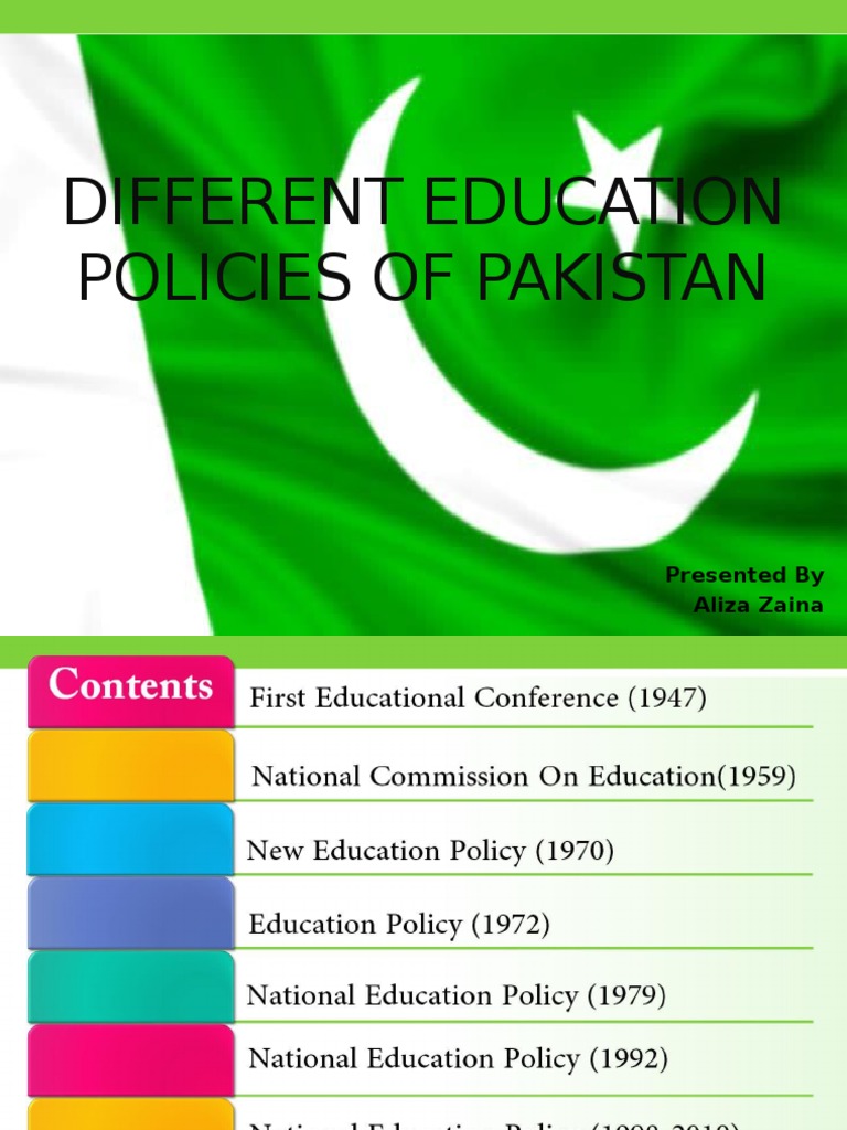 Education Policies of Pakistan Overview | PDF | Literacy | Primary ...