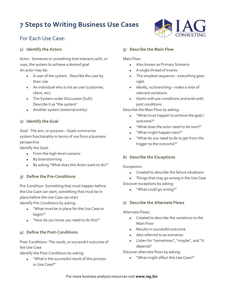 7 Steps To Writing Business Use Cases | PDF | Use Case | Business Analysis