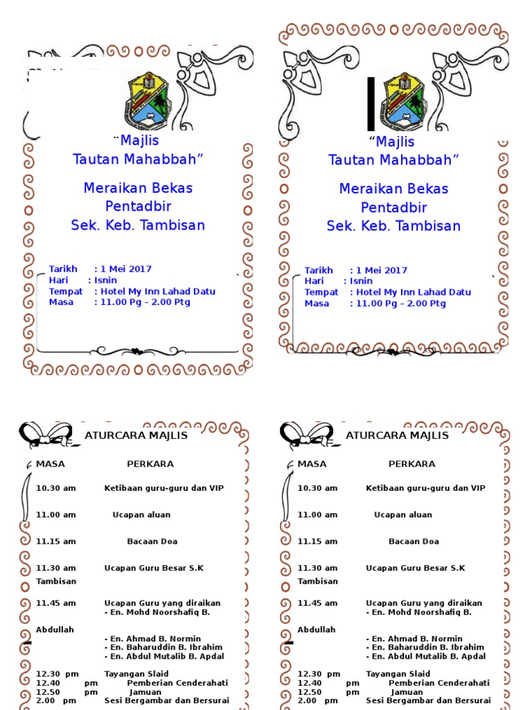 BUKU PROGRAM Buku Aturcara Majlis Tautan Mahabbah | PDF