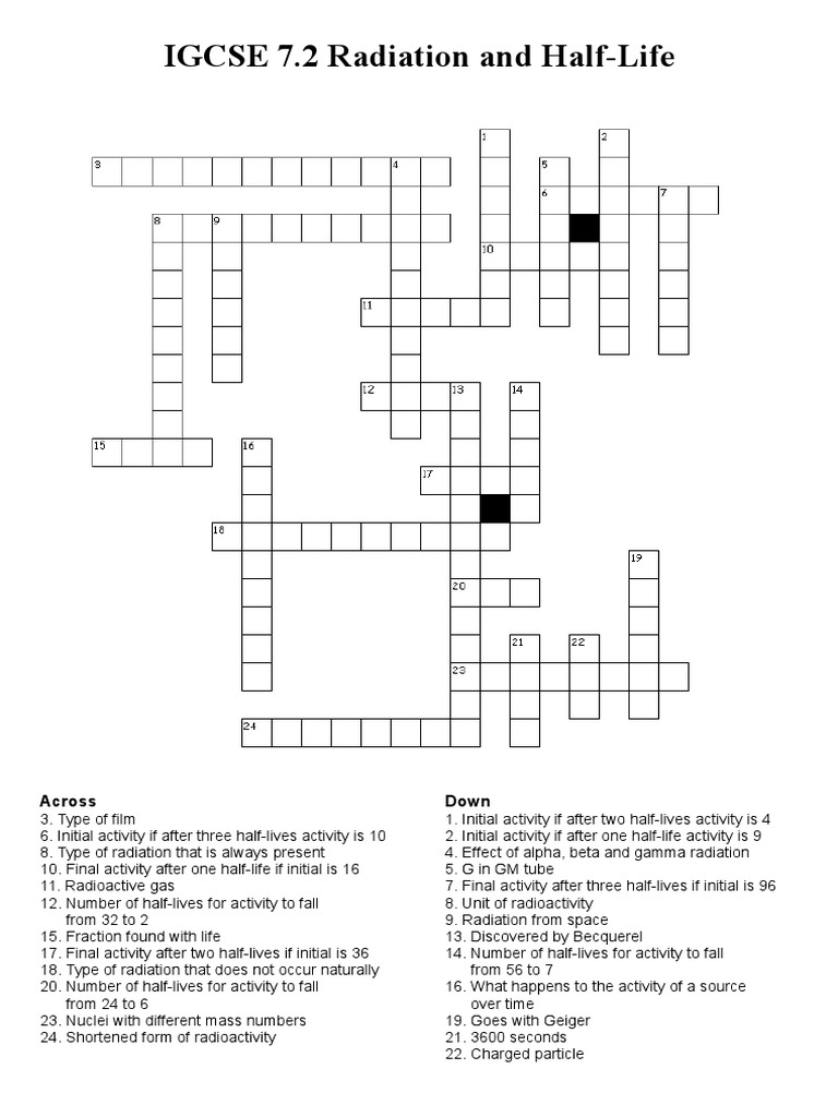 IGCSE Radiation & Half-Life Quiz | PDF | Radioactive Decay | Forms Of ...
