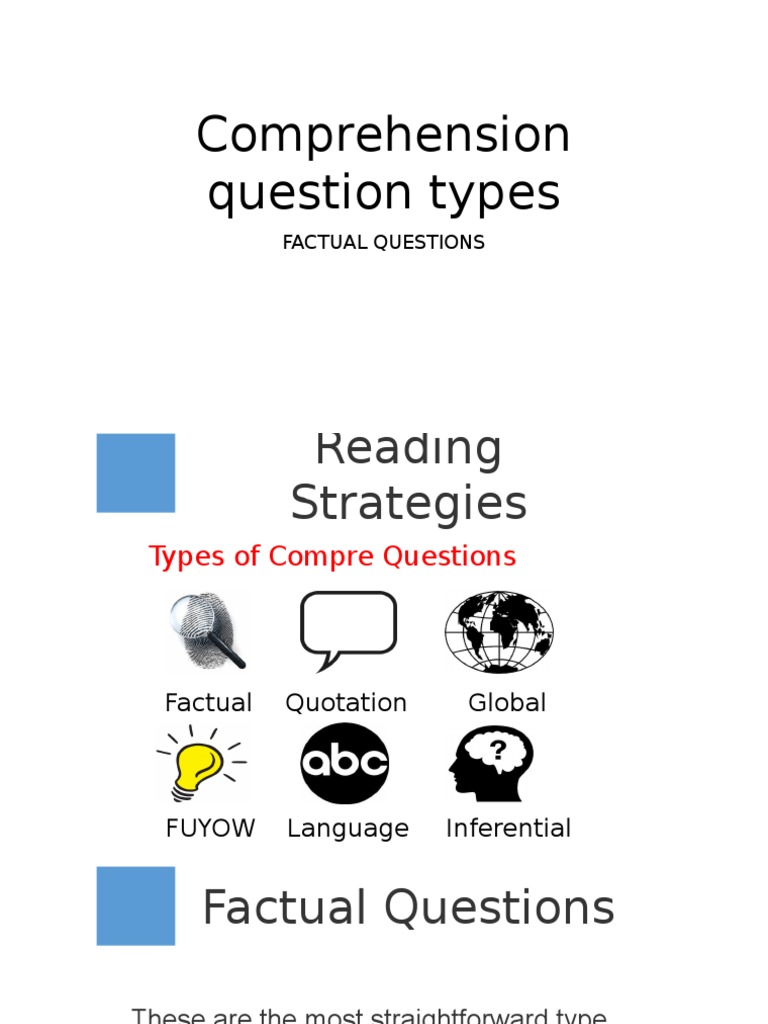 Compre PPT On Teaching Question Types Sec 1 Day 1 | PDF | Reading ...