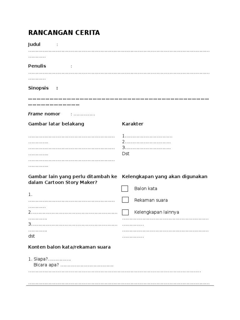 Format Storyboard Komik Digital | PDF