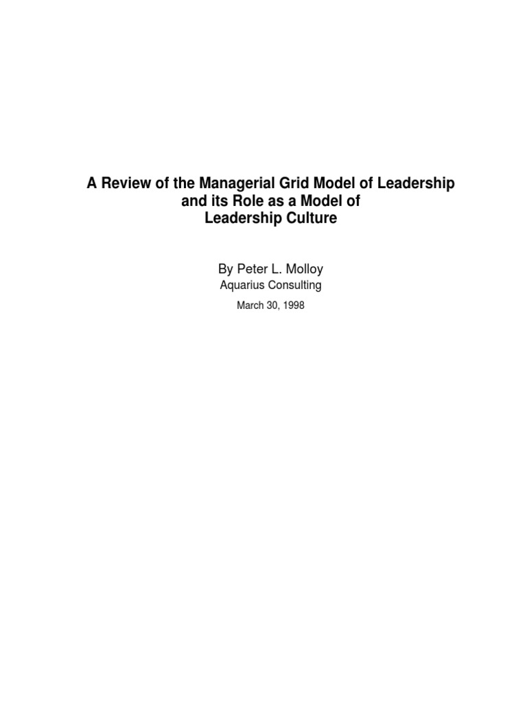 Grila Manageriala Blake-Mouton Detalii PDF | PDF | Organizational ...