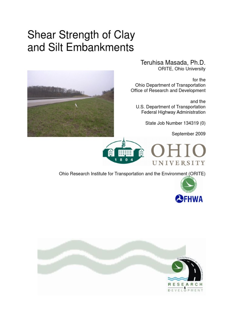 Shear Strength of Silt and Clay Embankment | PDF | Geotechnical ...