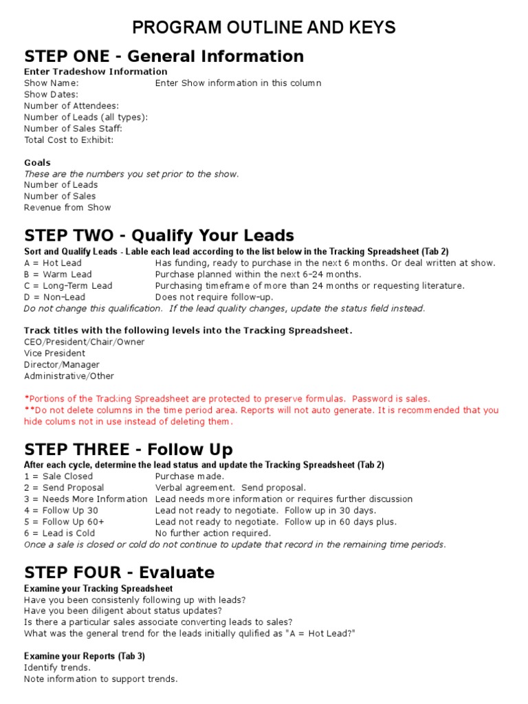 Lead Tracking Template | PDF | Spreadsheet | Revenue