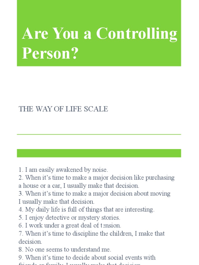 12 Are You A Controlling Person | PDF | Cognition | Cognitive Science