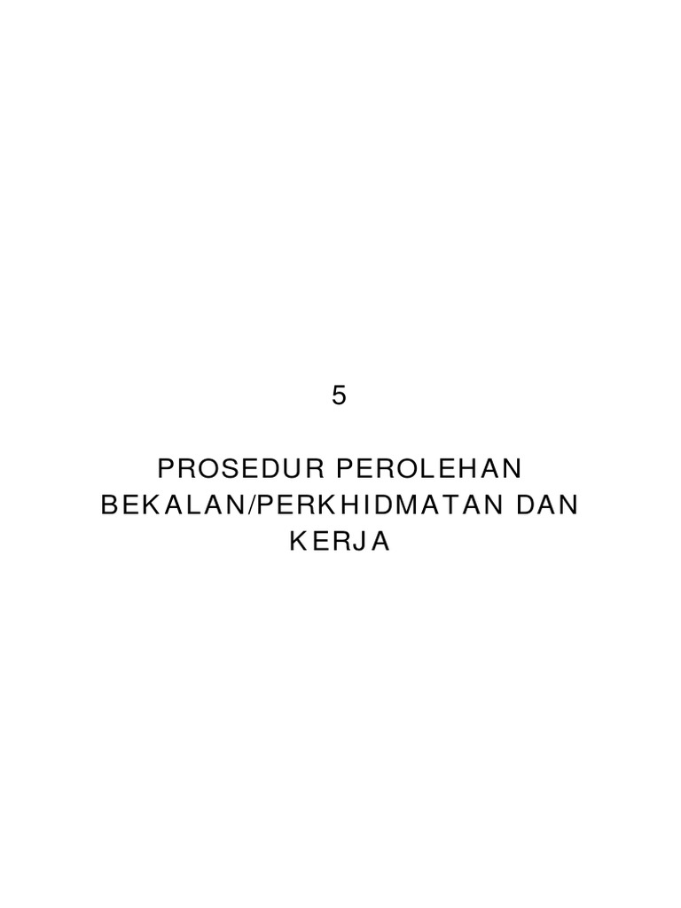 5.prosedur Perolehan Bekalan Perkhidmatan Dan Kerja | PDF
