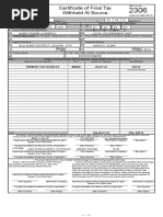 BIR Form 2306 | PDF | Withholding Tax | Value Added Tax