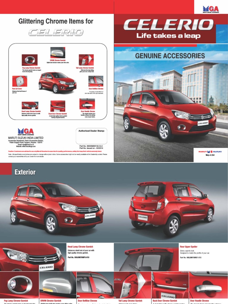 Celerio Accessories Brochure PDF Security Alarm Compact Disc