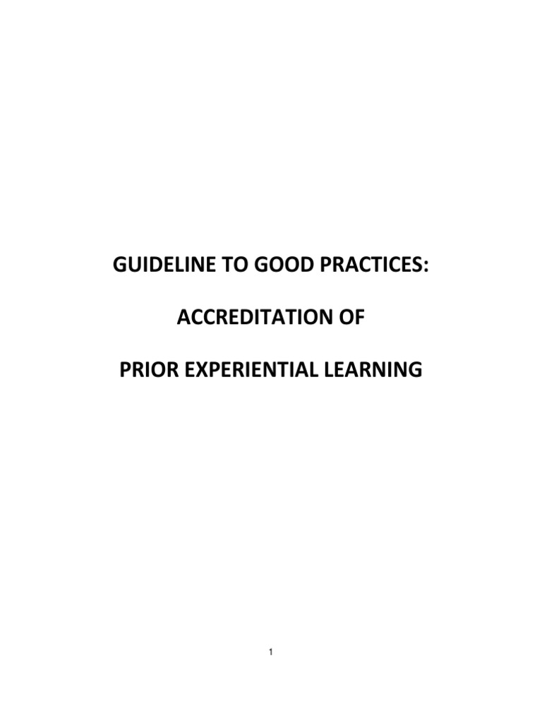 Accreditation of Prior Experiential Learning | PDF | Lifelong Learning ...
