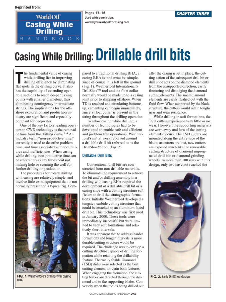 Wft009281 CWD Bit | PDF | Casing (Borehole) | Drilling Rig
