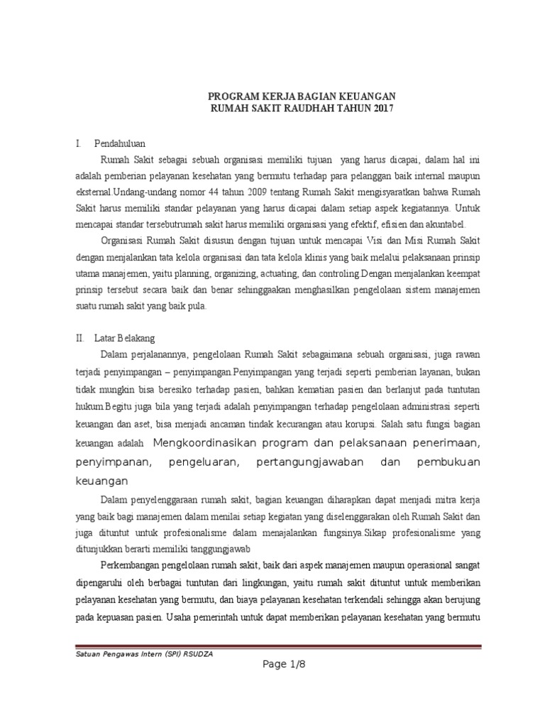 Program Kerja Keuangan.... | PDF