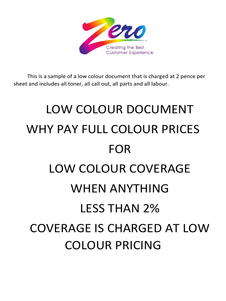 Low Colour Document Pricing Guide | PDF