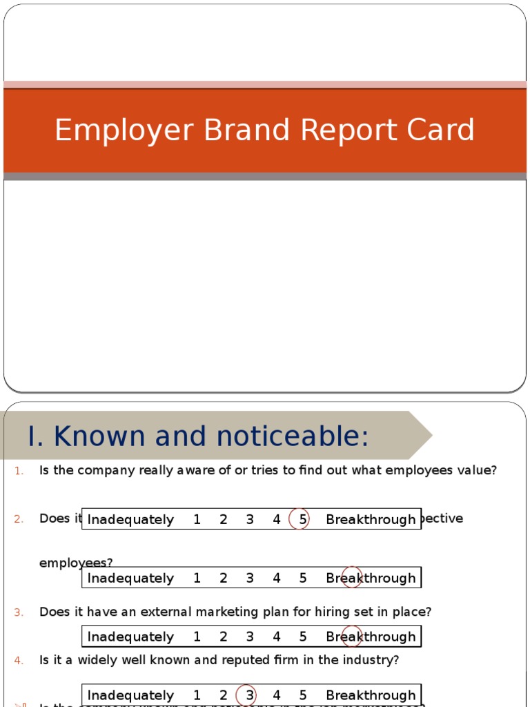 Employer Brand Report Card | PDF | Brand | Employment