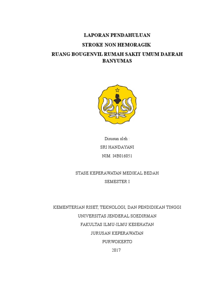 Laporan Pendahuluan Stroke Non Hemoragik | PDF