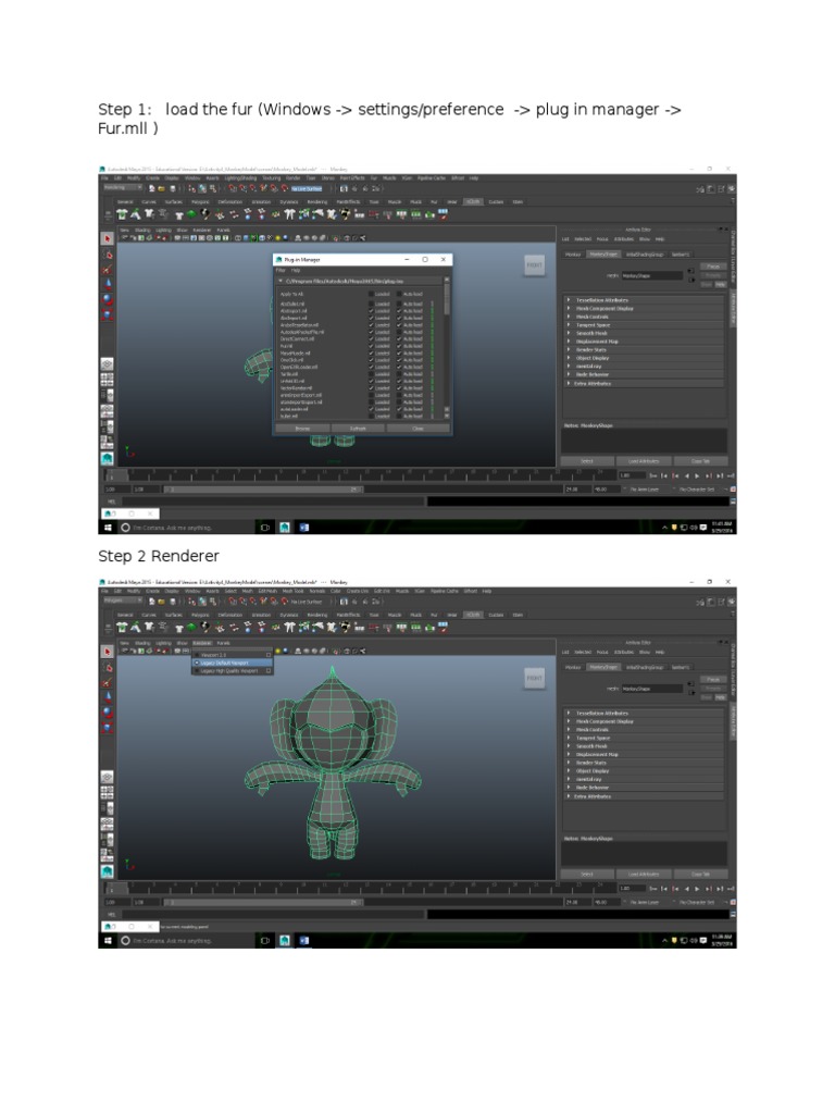 Fur Rendering and UV Mapping Guide | PDF