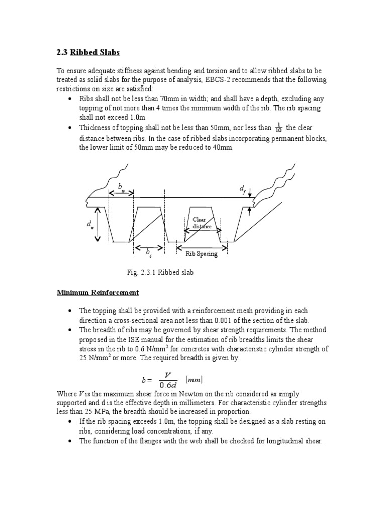 Ribbed Slabs | PDF | Reinforced Concrete | Structural Steel