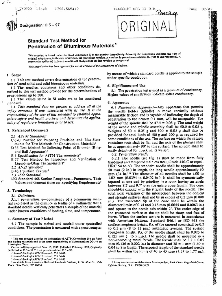 Astm D5 - 97 PDF | PDF | Thermometer | Calibration