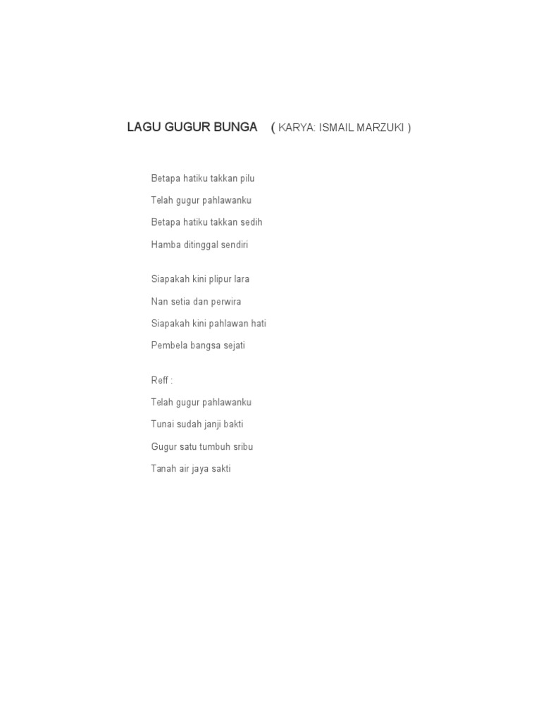 Lagu Gugur Bunga | PDF