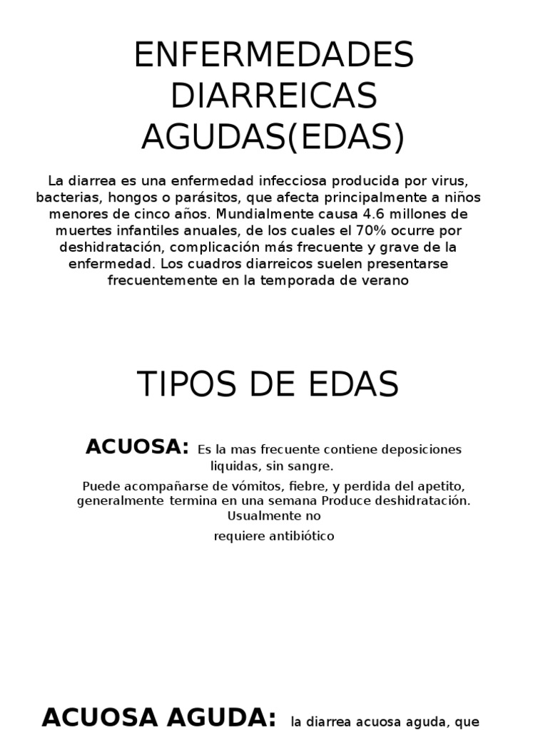 Enfermedades Diarreicas Agudas (Edas) | PDF | Diarrea | Especialidades ...