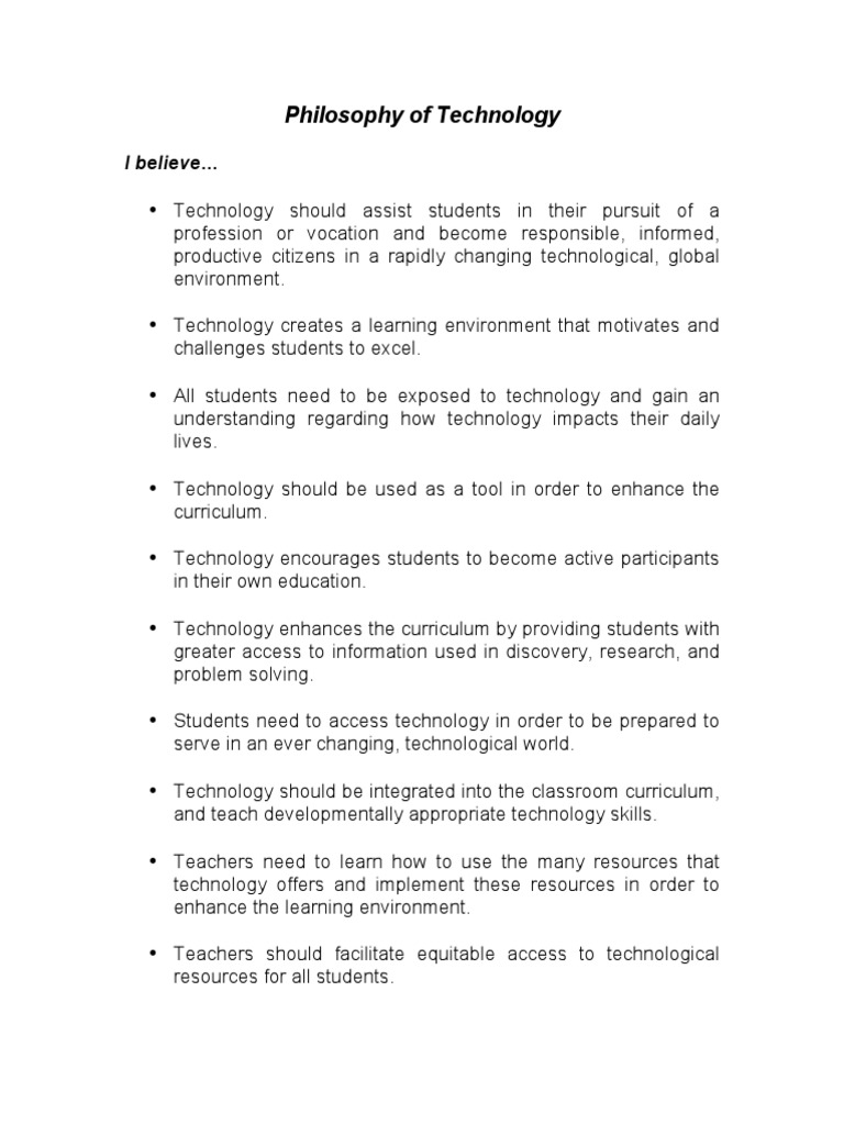 Technology Philosophy | PDF